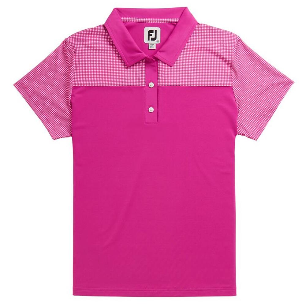 Footjoy Women Dot Print Yoke Golf Polo Rose - 20 Small NEW | eBay